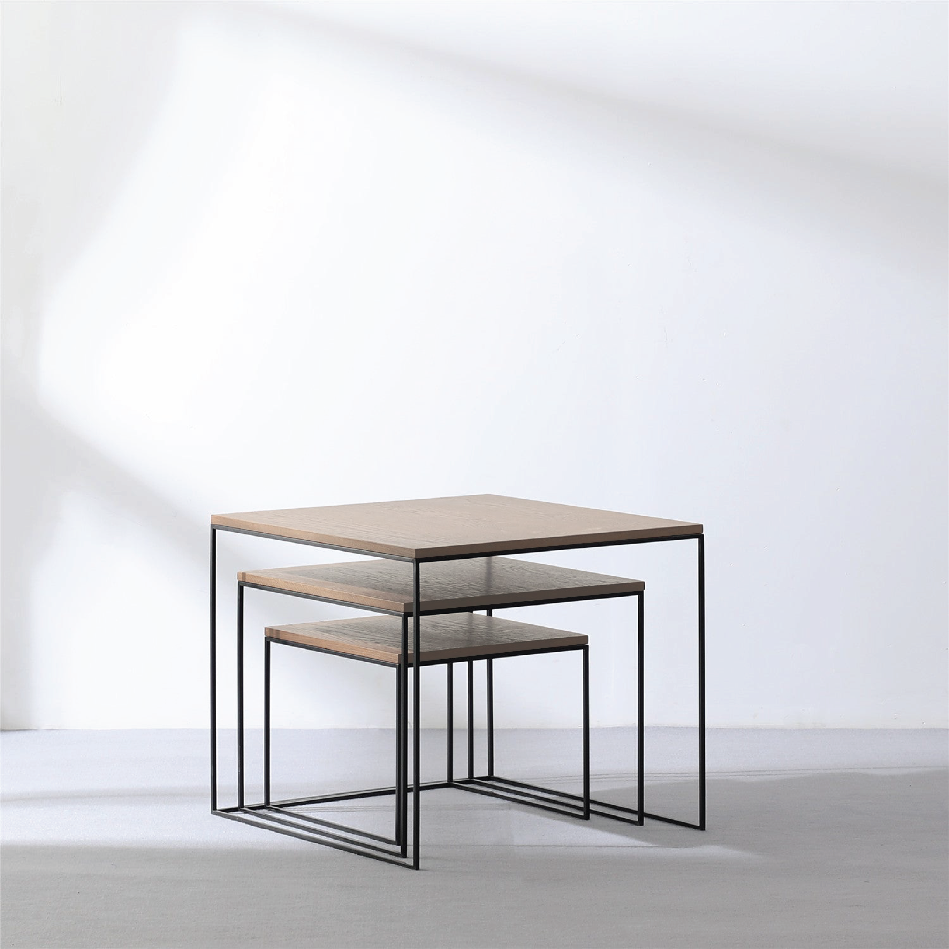 Trio Square Nesting Tables - Natural/Black Set 3 | Furniture | Shut the ...