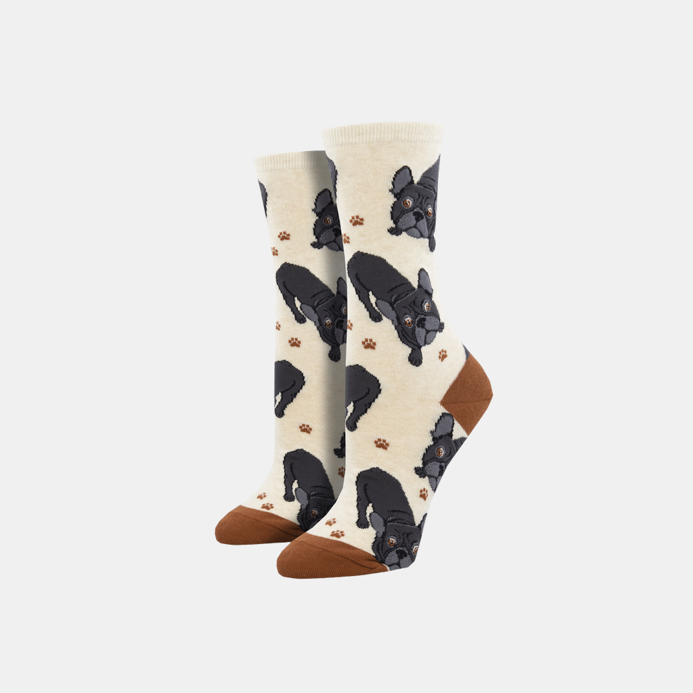 Women's Frenchie Fellowship Socks - Ivory Heather – Shut the Front Door